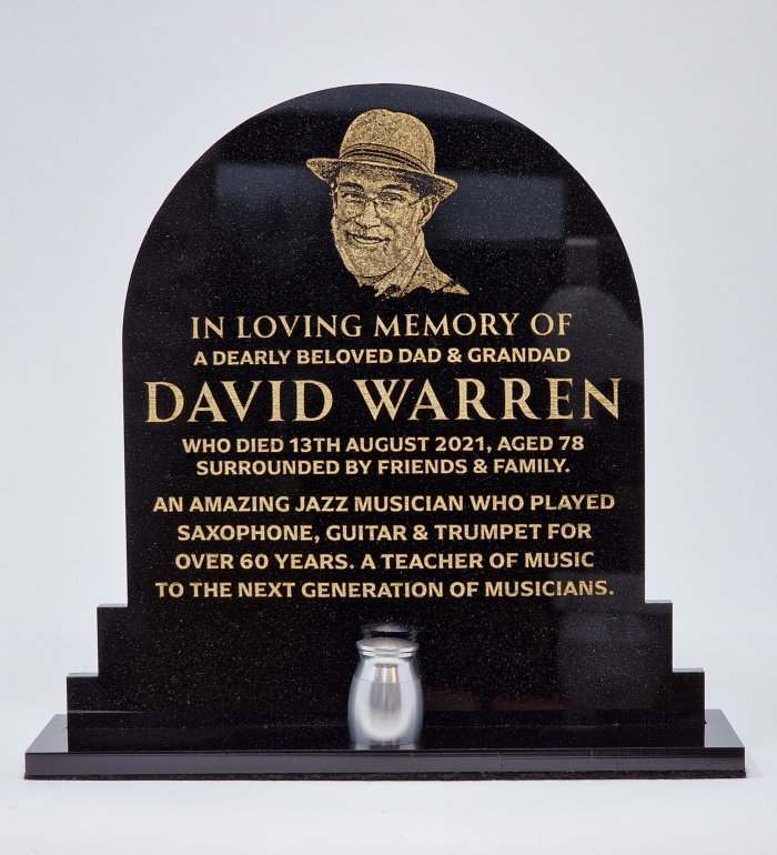 Half Round Top Personalised Engraved Black Acrylic Plaque - Hurstwood ...